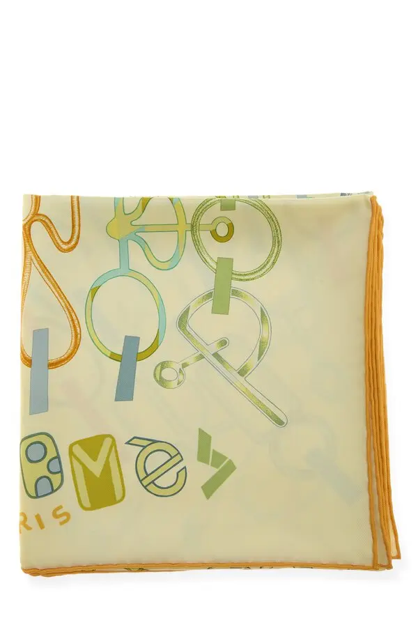 Hermès Multicolor 'do Re Boucles' Silk Scarf 90