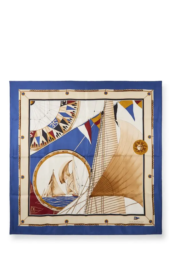 LOUIS VUITTON Cup Silk Scarf - Blue