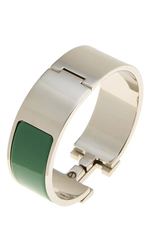 Hermès Enamel Clic-clac H Bracelet - Green