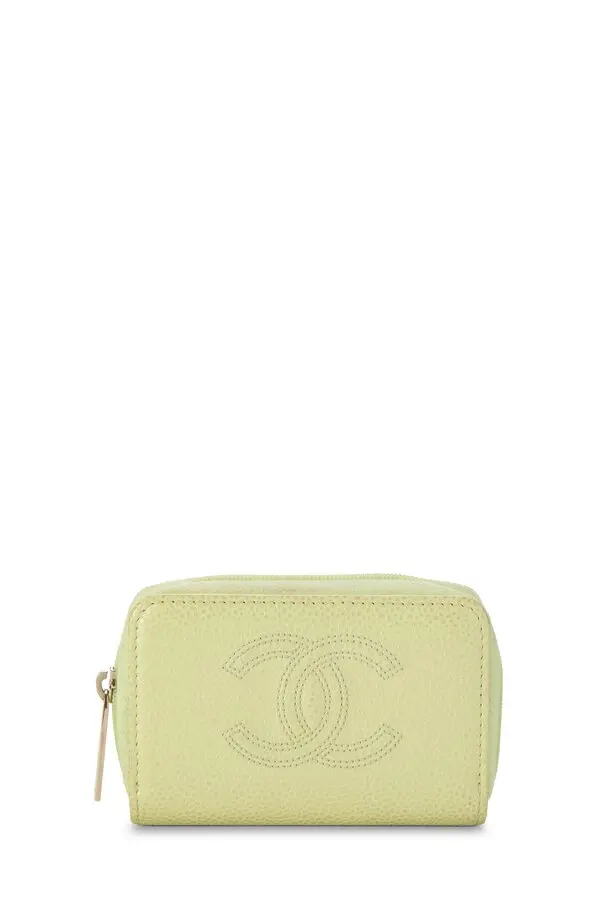 Chanel Caviar Zip Around Coin Purse - Green