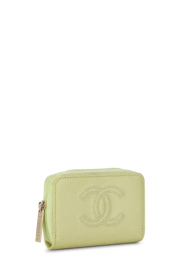 Chanel Caviar Zip Around Coin Purse - Green