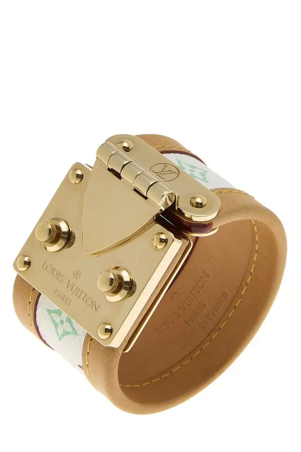LOUIS VUITTON Takashi Murakami Monogram Serrure Cuff - White