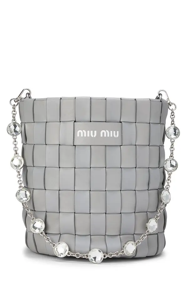 Miu Miu Nappa Woven Bucket Bag