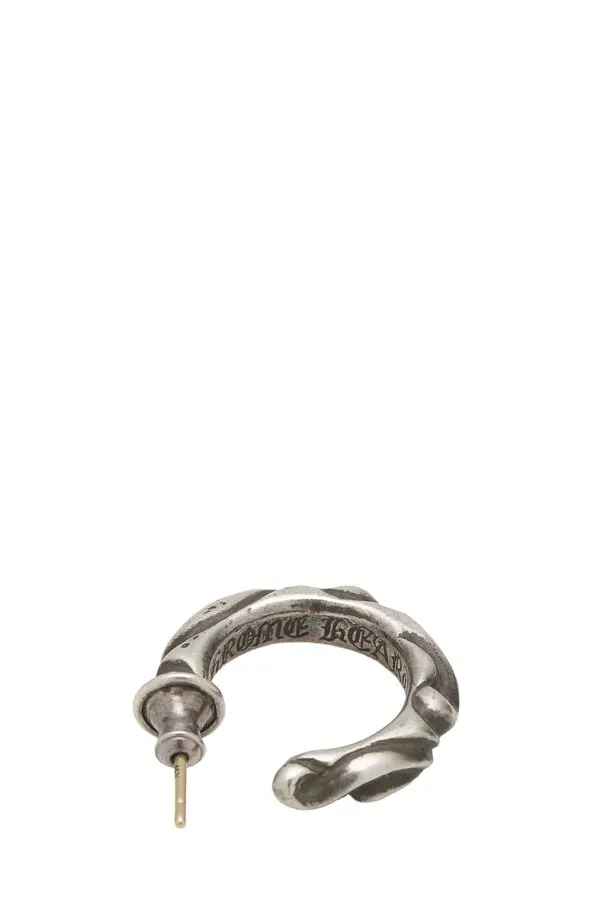 Chrome Hearts Sterling Scroll Hoop Earring