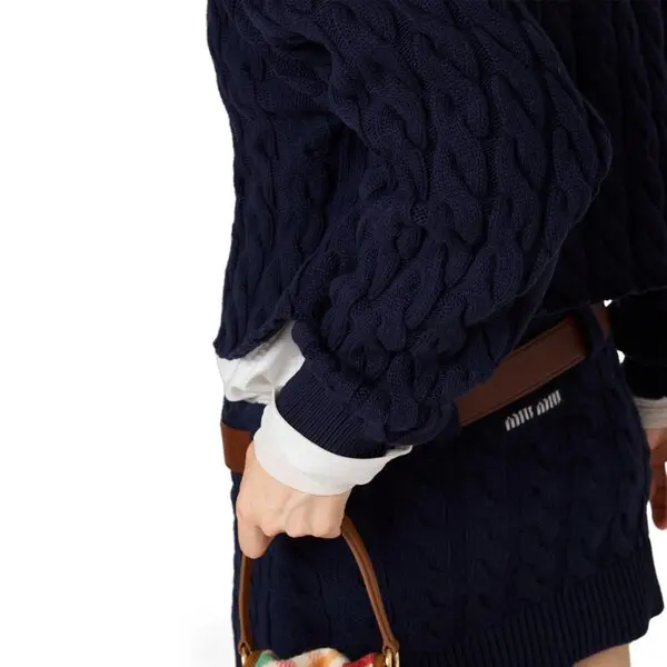 Miu Miu Wool Cable-knit Mini-pullover