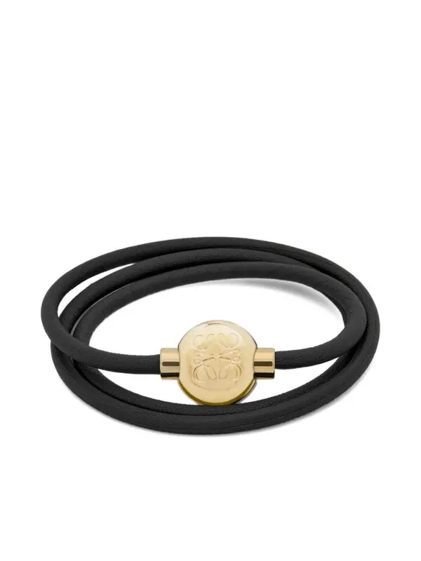Loewe Pebble Leather Bracelet - Black