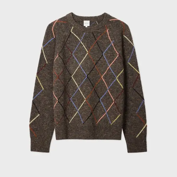 Paul Smith Flecked Wool-blend Argyle Sweater