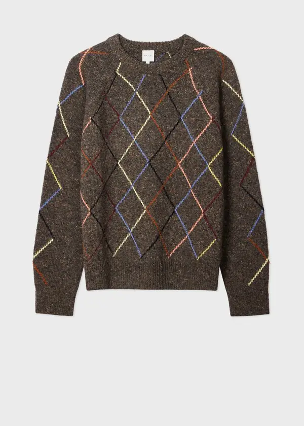 Paul Smith Flecked Wool-blend Argyle Sweater