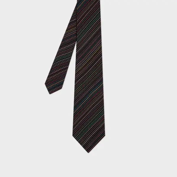 Paul Smith Signature Stripe Houndstooth Silk-blend Tie - Multicolour