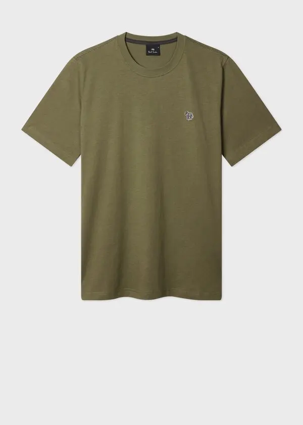 Paul Smith Khaki Organic Cotton Zebra Logo T-shirt - Green