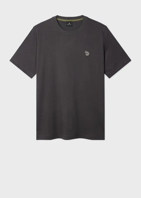 Paul Smith Steel Organic Cotton Zebra Logo T-shirt - Grey