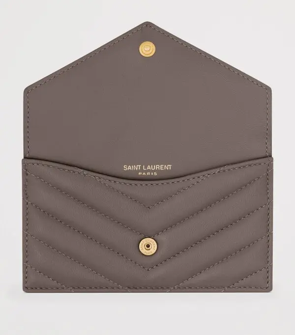 Saint Laurent Leather Cassandre Fragments Flap Card Holder