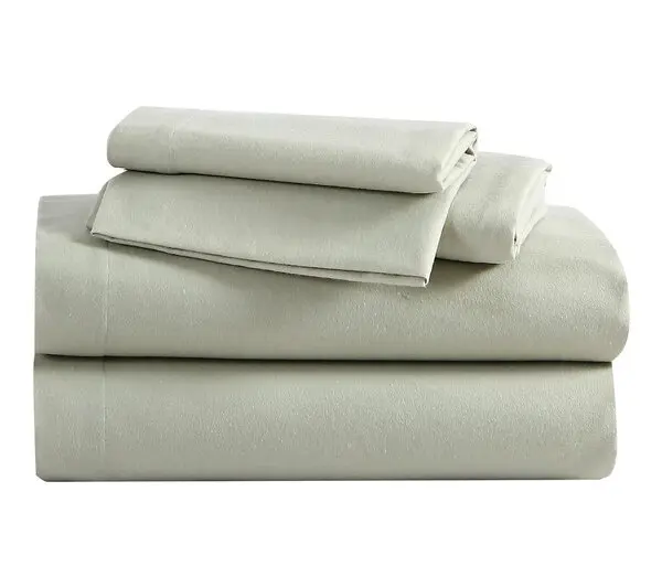 Eddie Bauer Solid Green Cotton Twin Sheet Set - One-color