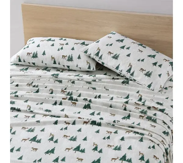 Eddie Bauer Deer Hollow Beige Cotton Full Sheet Set