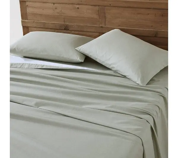 Eddie Bauer Solid Green Cotton King Sheet Set