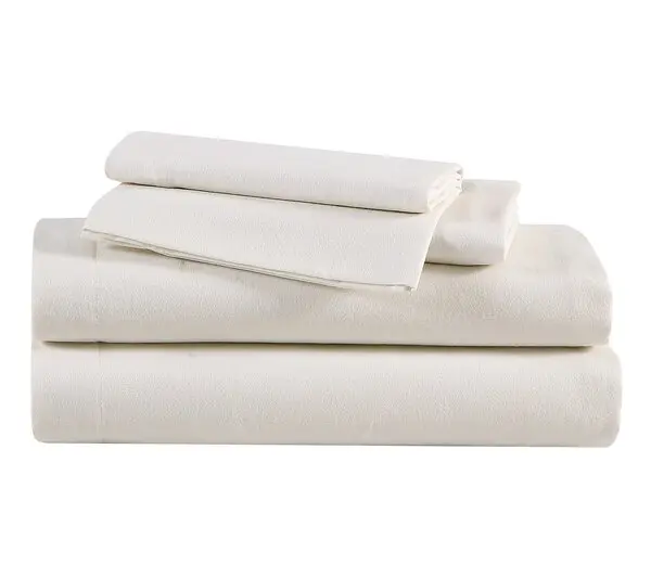 Eddie Bauer Solid Ivory Cotton Full Sheet Set