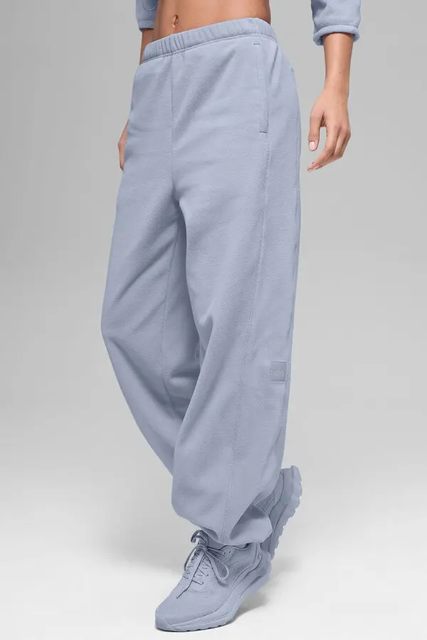 Alo Yoga Polar Fleece High-waist Retreat Jogger Pants - Winter Frost