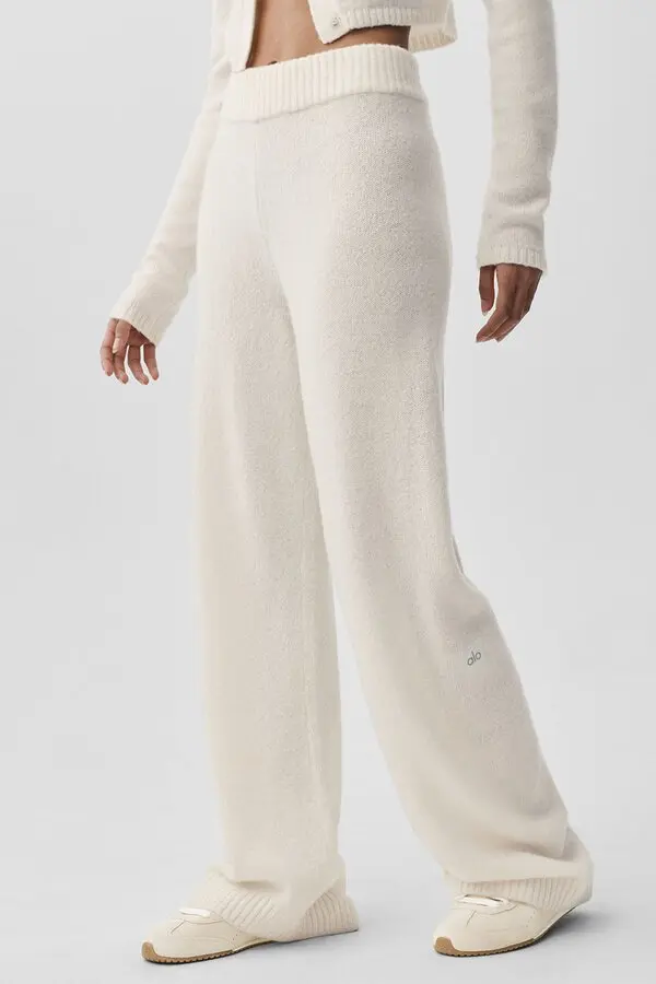 Alo Yoga Wool Cashmere Wide Leg Pants - Ivory