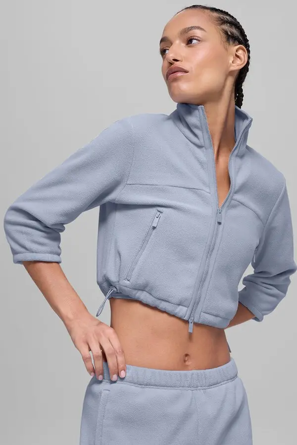 Alo Yoga Polar Fleece Retreat Cropped Jacket - Winter Frost