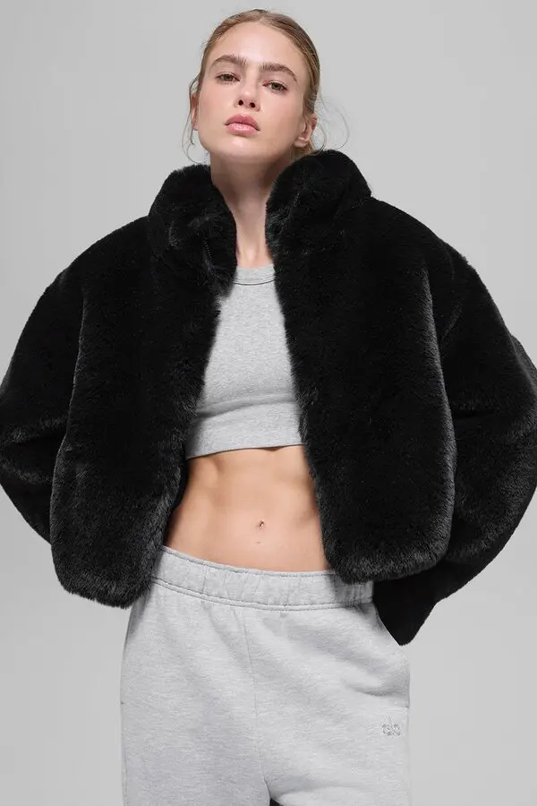 Alo Yoga Faux Fur Allure Jacket - Black