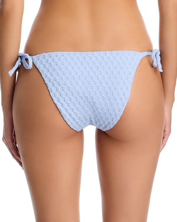 Aqua Textured Side Tie Bikini Bottom