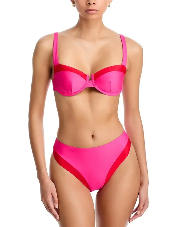 Aqua Color Blocked Bikini Bottom