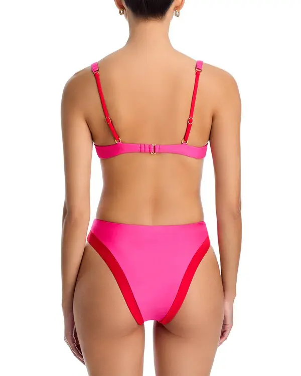 Aqua Color Blocked Bikini Bottom
