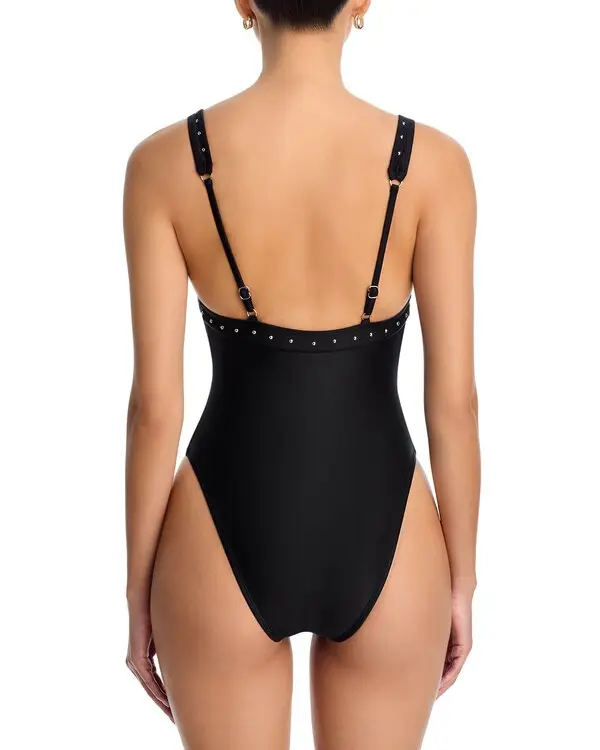 Aqua Studded One Piece Swimsuit