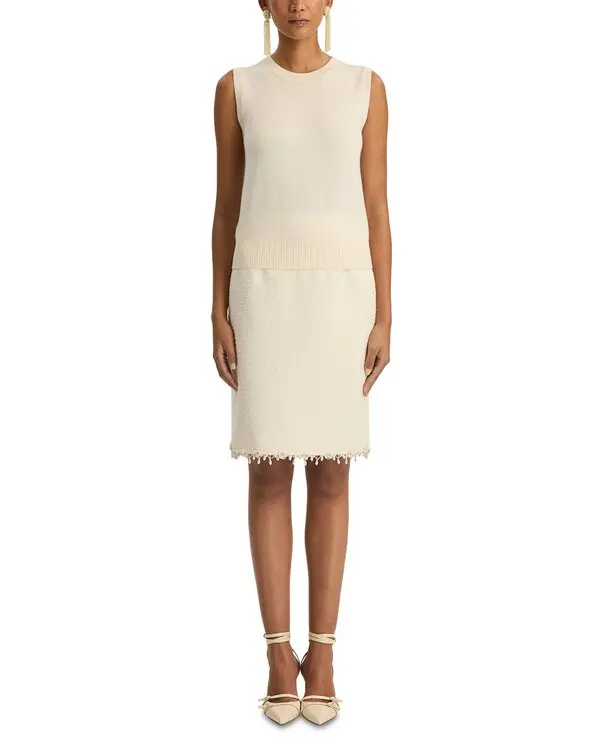 Oscar De La Renta Wool Knit Tank - Ivory