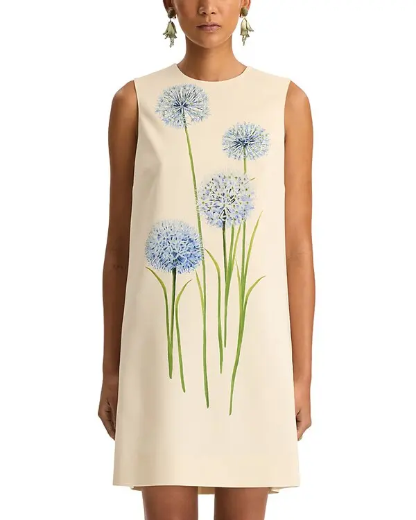 Oscar De La Renta Sleeveless Floral Mini Dress