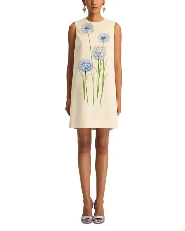Oscar De La Renta Sleeveless Floral Mini Dress