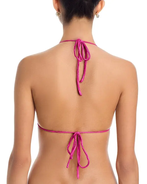 Peixoto Benji Wavy Halter Bikini Top - Magenta Waves