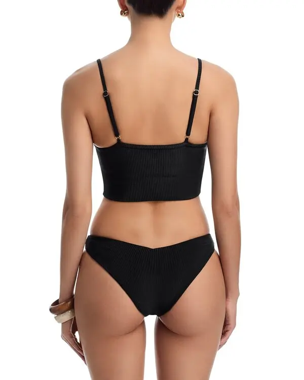 Beach Riot Elara Soft Rib Bikini Top - Black