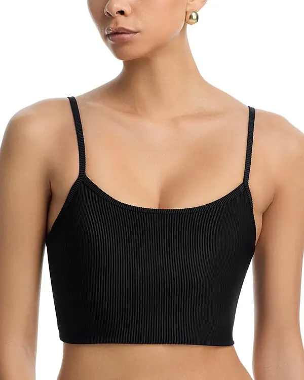 Beach Riot Elara Soft Rib Bikini Top - Black