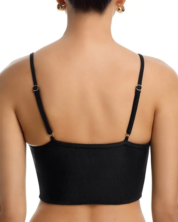 Beach Riot Elara Soft Rib Bikini Top - Black