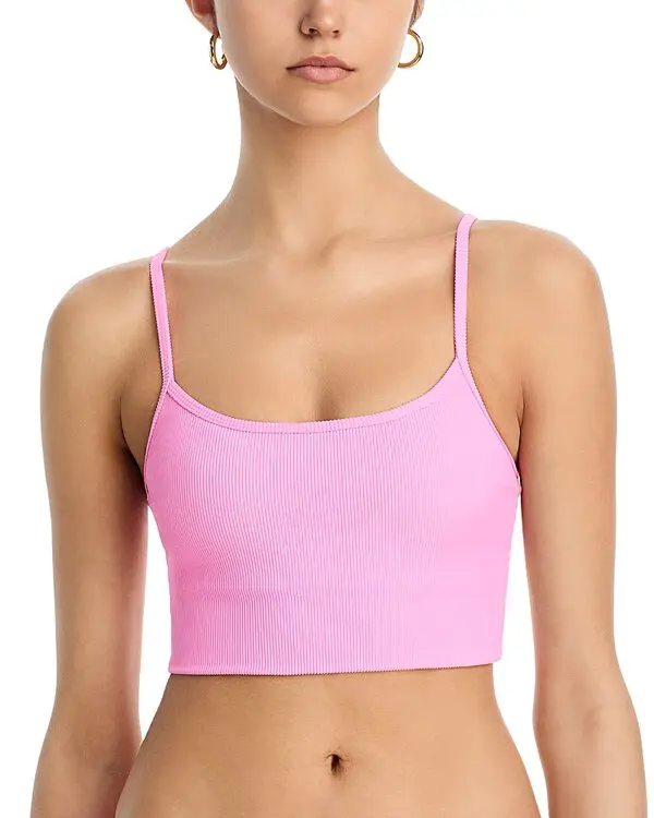 Beach Riot Elara Soft Rib Bikini Top - Prism Pink