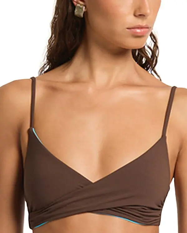 Bond Eye Amira Cross Front Bikini Top - Espresso / Cala