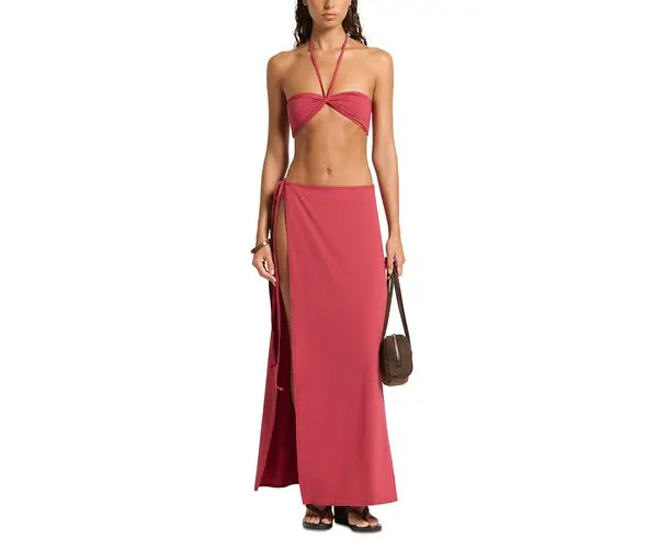 Bond Eye Side Tie Swim Cover Up Maxi Skirt