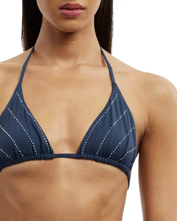 Significant Other Zoya Embellished Tie Bikini Top - Slate