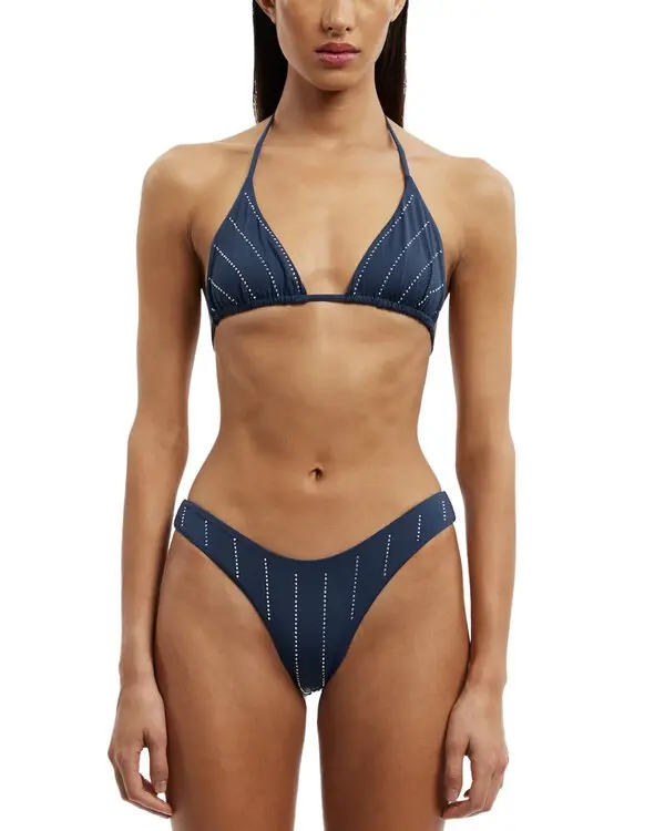 Significant Other Zoya Embellished Tie Bikini Top - Slate