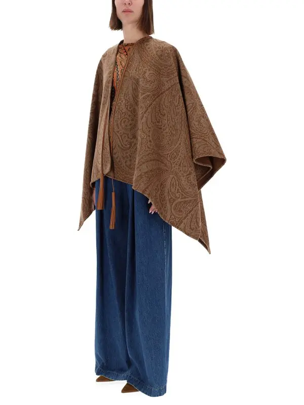 Etro Wool And Cashmere Cape - Brown