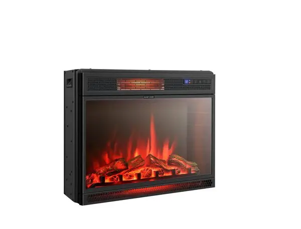 SUGIFT 28 Inch Electric Freestanding And Recessed Fireplace With Remote - Black