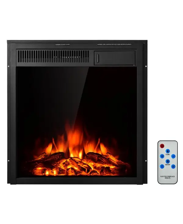 SUGIFT 22.5 Inch Electric Fireplace Insert Freestanding And Recessed Heater - Black
