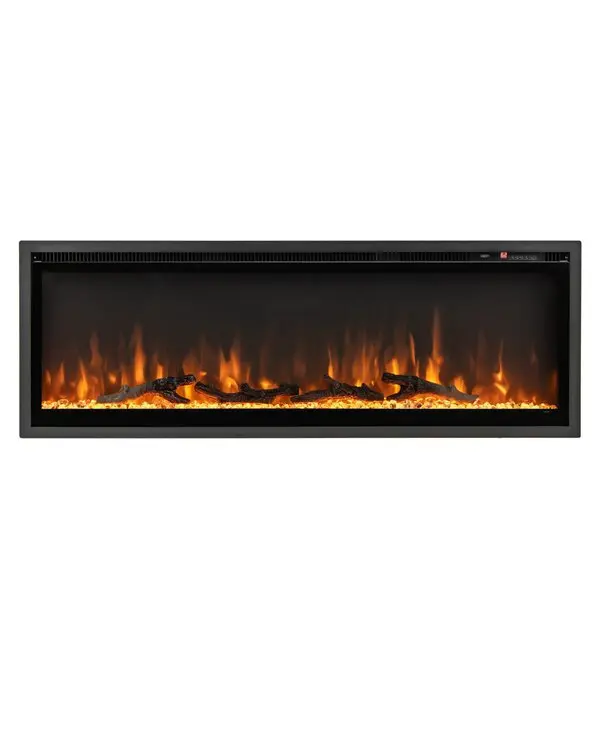 SUGIFT 50 Inches Electric Fireplace In-wall Recessed With Remote Control And Adjustable Color And Brightness - Black
