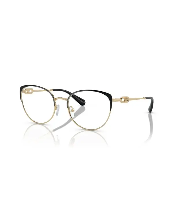 Emporio Armani Cat Eye Eyeglasses - Shiny Pale Gold,black