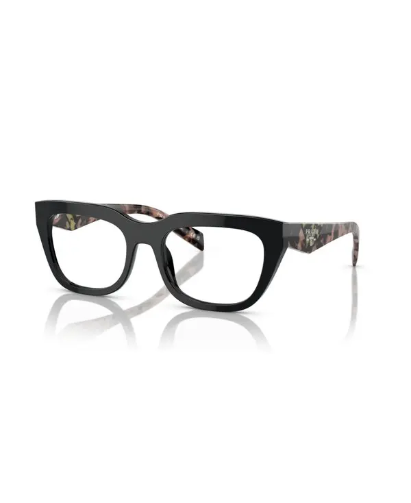 Prada Irregular Full Rim Eyeglasses - Black