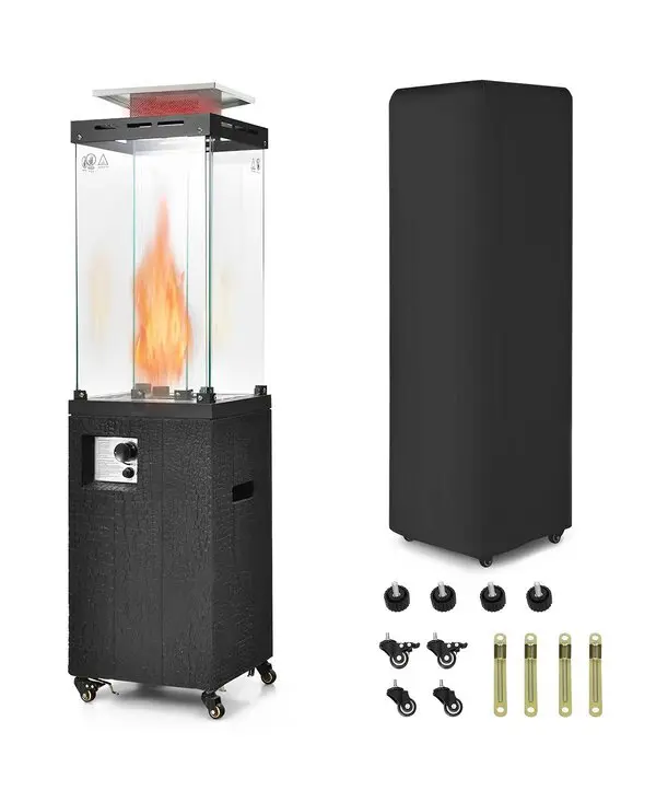 SUGIFT 41000 Btu Propane Patio Heater With Metal Hood - Black