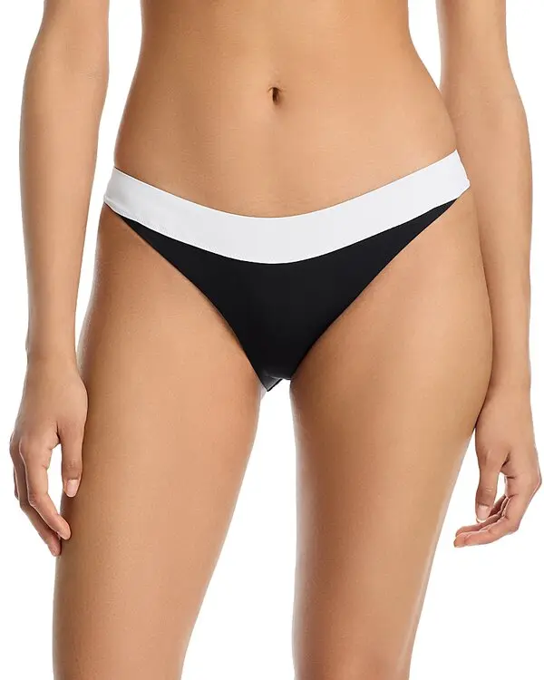 Aqua Color Blocked Bikini Bottom - White/black