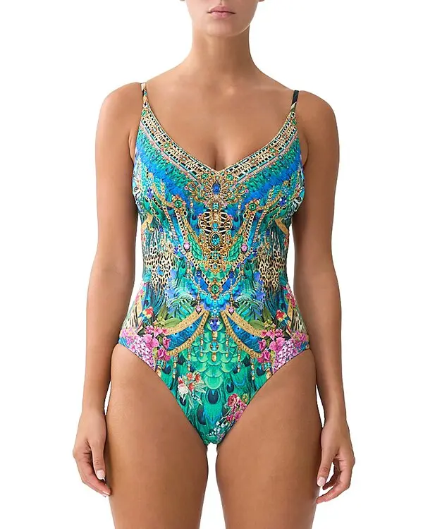 Camilla V-neck Underwire One-piece Swimsuit - Animal Alchemy
