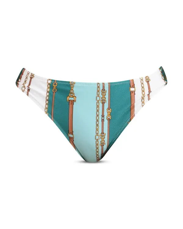 L'Agence Nicole Belt Stripe Classic Bikini Bottom - Multi